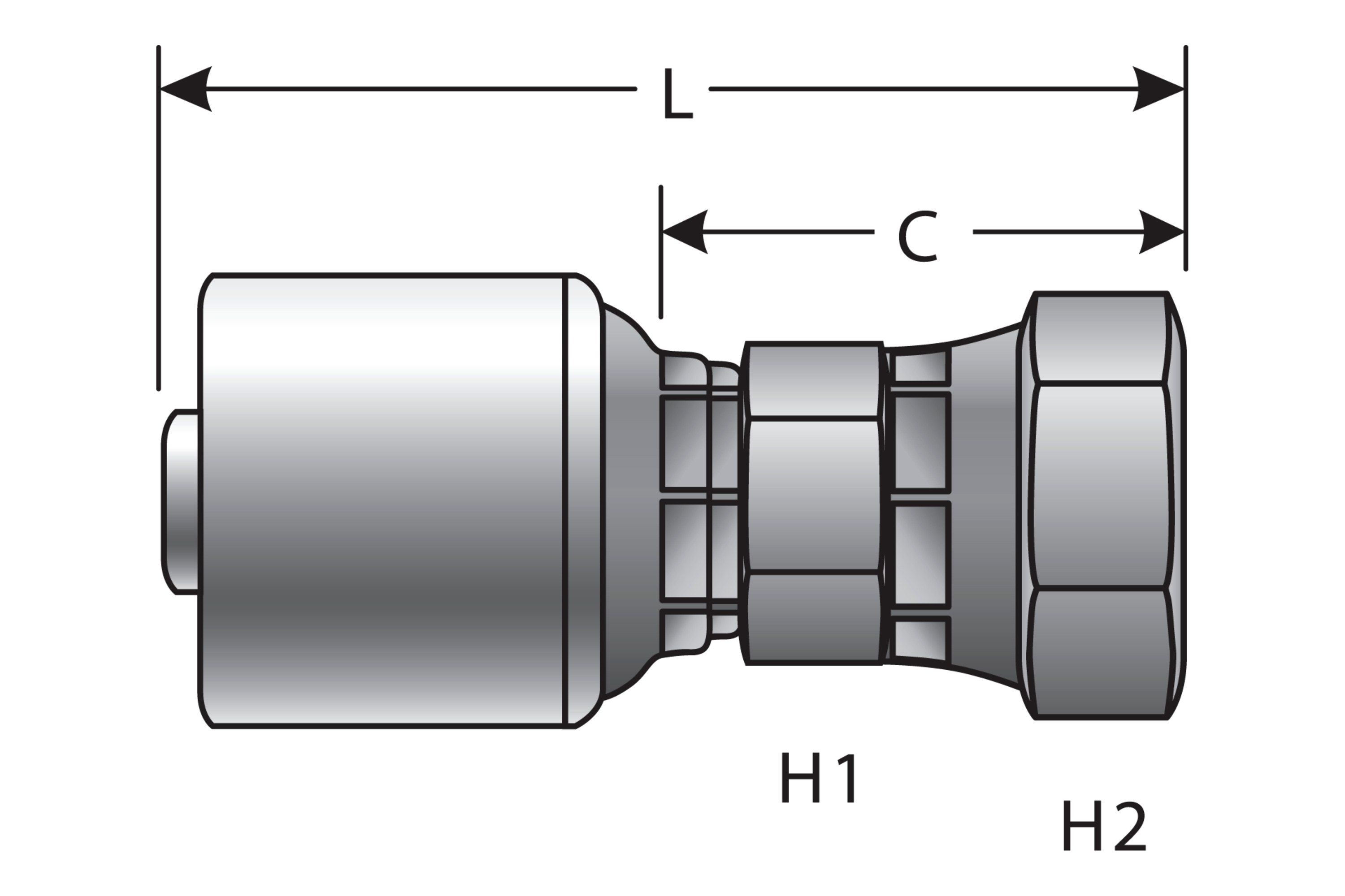 Gates G25111 0404 MegaCrimp 1 4 X 2 24 Female Pipe Swivel NPSM