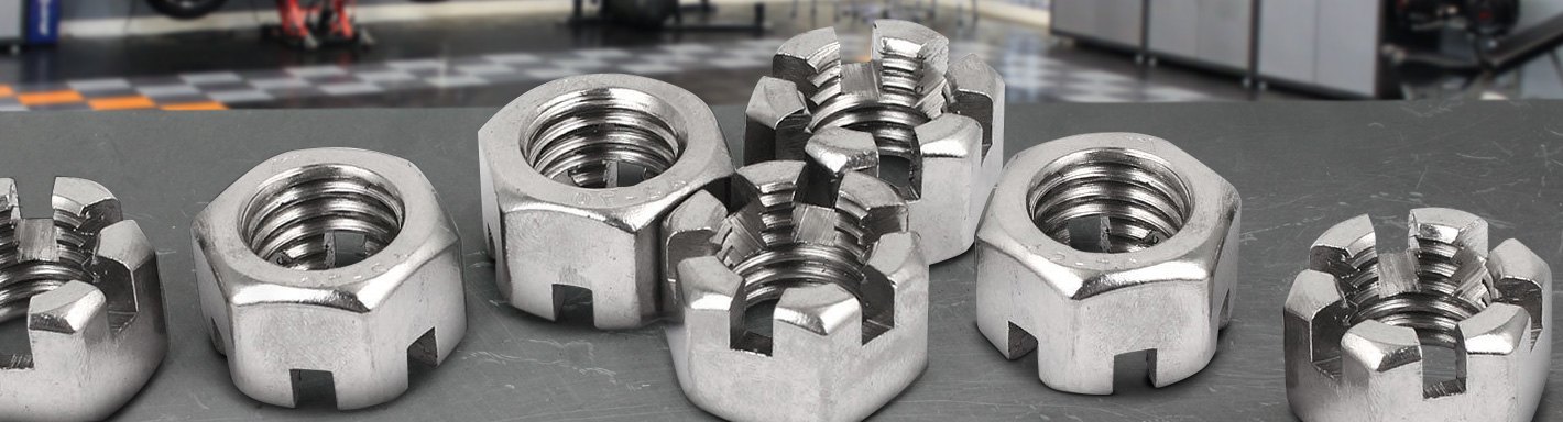 Slotted & Spindle Nuts - Hex, Castellated, Steel, Zinc Clear/Yellow ...